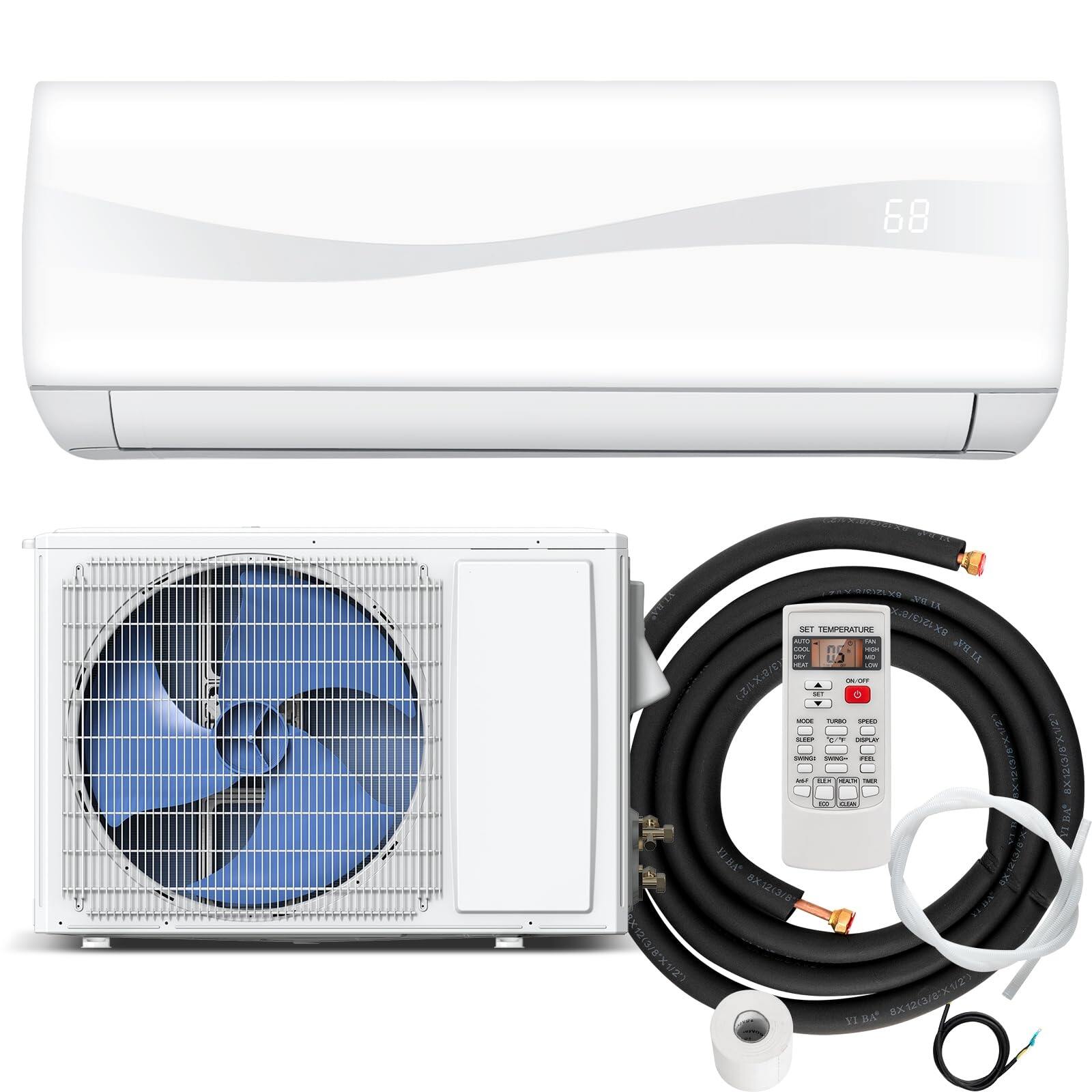 Mini Split Ac/Heating System - 18000BTU Mini Split Air Conditioner w ...